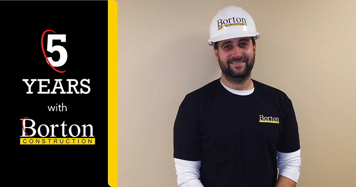 Shane Peterson - 5 years service - Borton Construction
